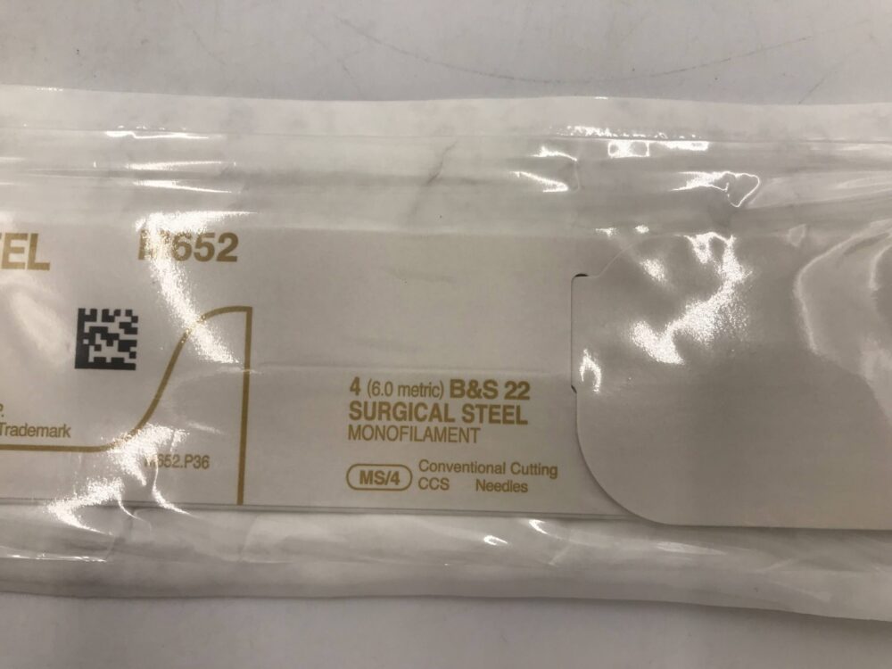 Ethicon M652 Surgical Steel 4 (6.0 metric)18" CCS Conventional Cutting ...