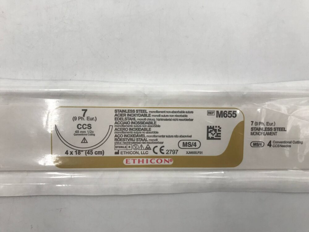Ethicon M655 Stainless Steel Monofilament Non-Absorbable Suture 7 CCS ...