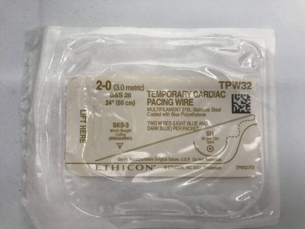 Ethicon TPW32 Temporary Cardiac Pacing Wire 2-0 B&S 28 24" SKS-3 (X ...