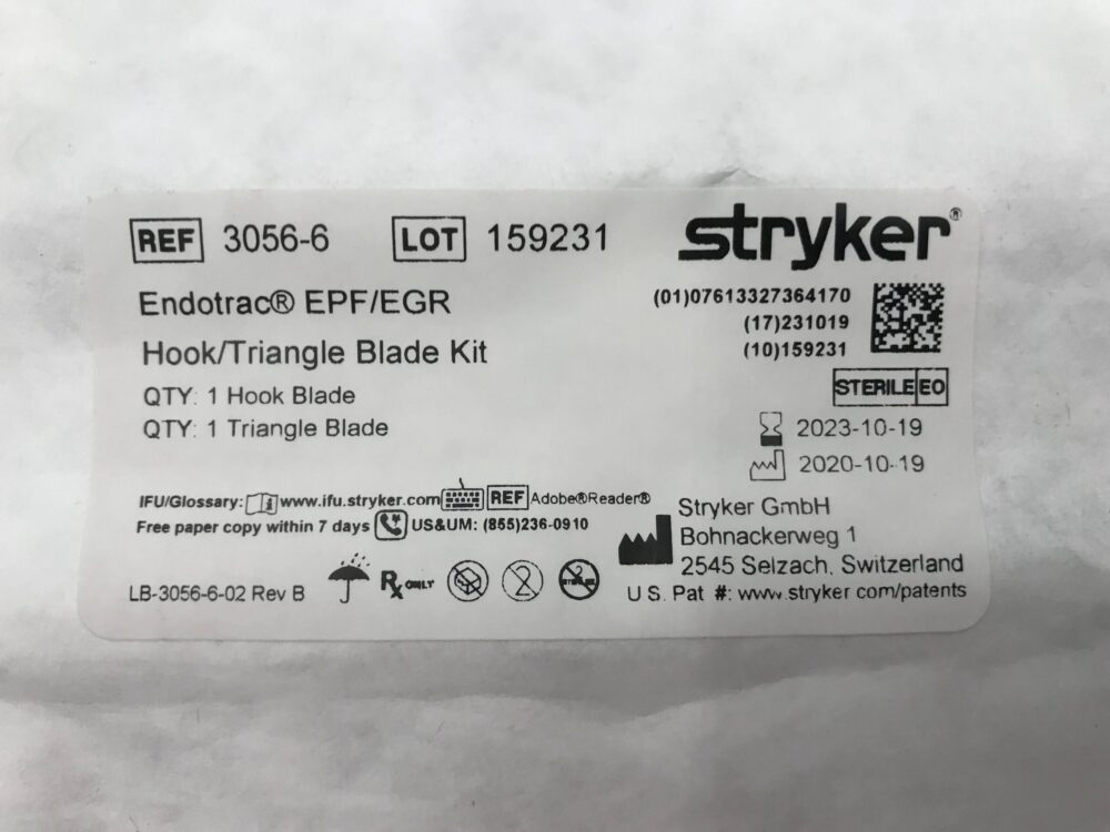 Stryker 3056-6 Endotrac EPF/EGR Hook/Triangle Blade Kit - GB TECH USA