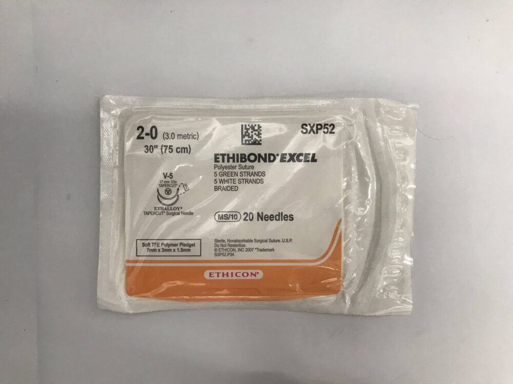 Ethicon SXP52 Ethibond Excel Polyester Suture 2-0 30″ V-5 Tapercut MS ...
