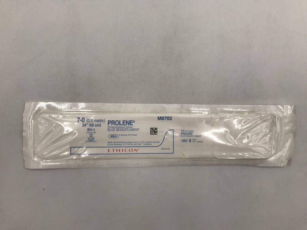 Ethicon M8702 Prolene Blue Monofilament Suture 7-0 24" BV-1 Taper MS/4 (X) - GB TECH USA