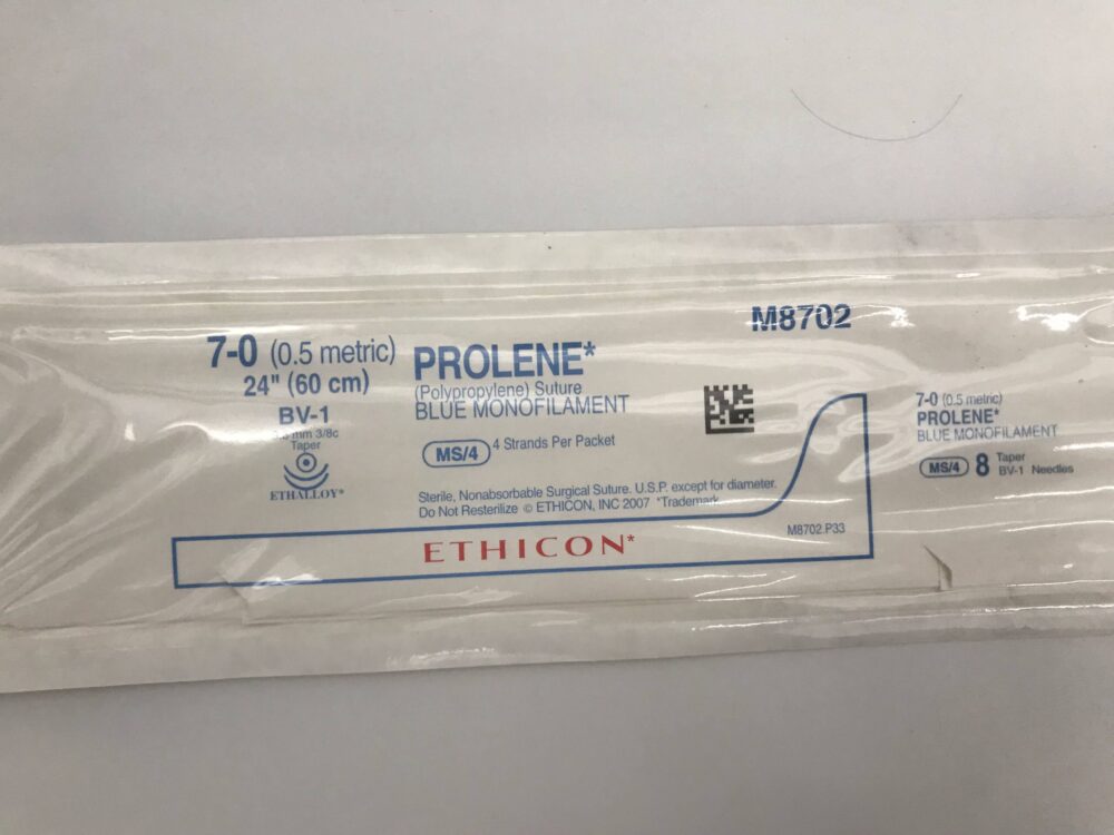 Ethicon M8702 Prolene Blue Monofilament Suture 7-0 24" BV-1 Taper MS/4 (X) - GB TECH USA