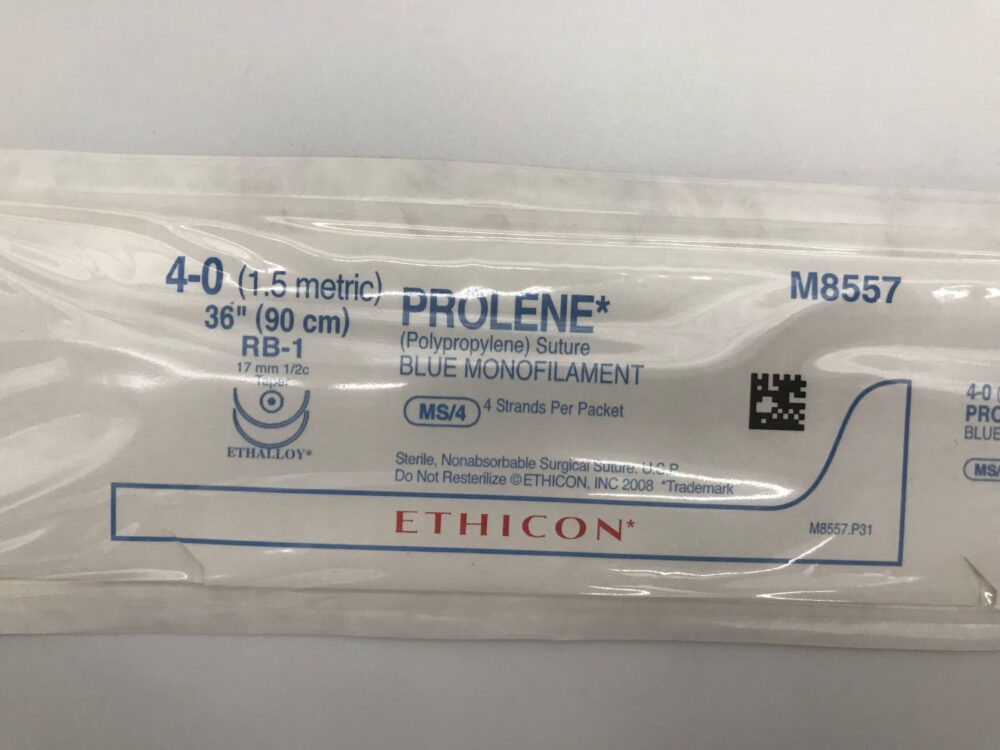 Ethicon M8557 Prolene Blue Monofilament Suture 4-0 36" RB-1 17mm Taper (X) - GB TECH USA