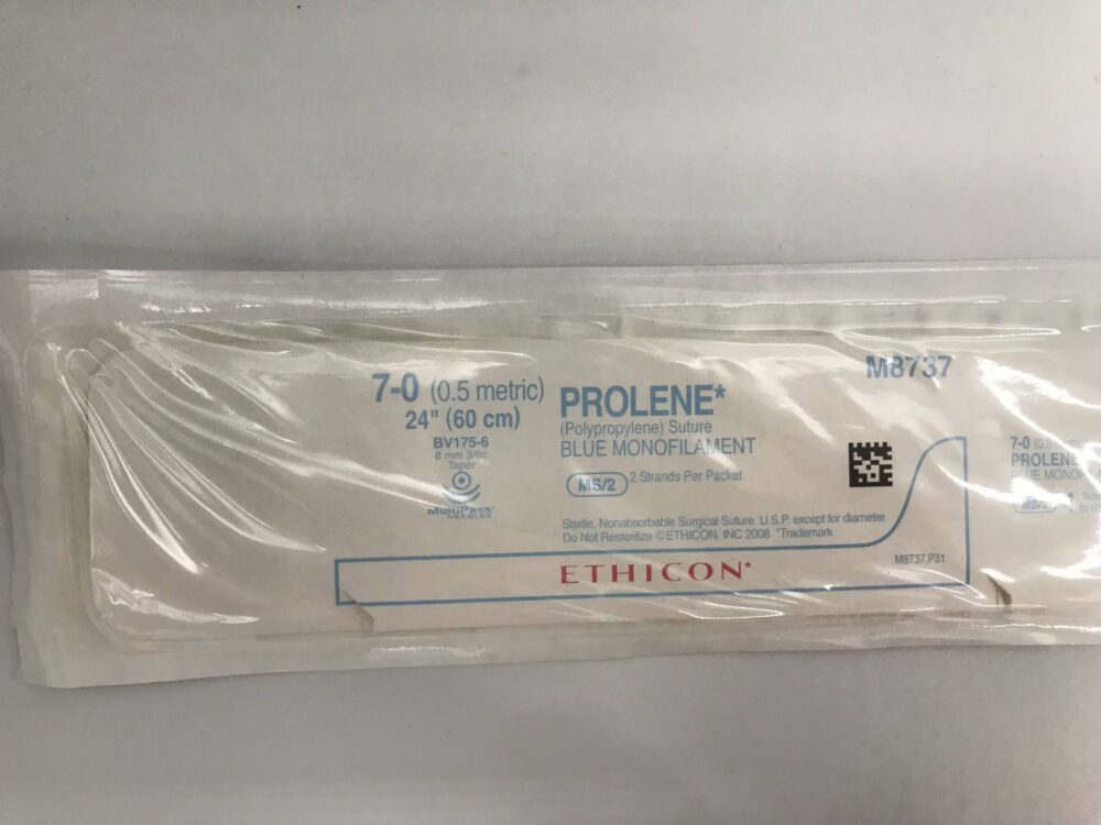 Ethicon M8737 Prolene Blue Monofilament Suture 7-0 24" BV175-6 8mm Taper MS/2 - GB TECH USA