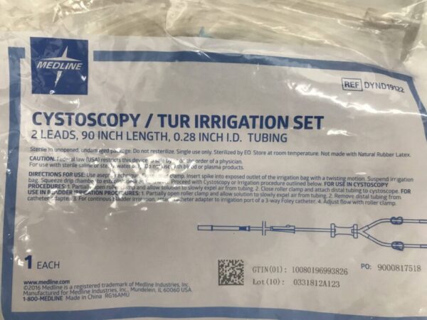 Medline DYND19122 Cystoscopy / Tur Irrigation Set 2 Leads 90in length 0 ...