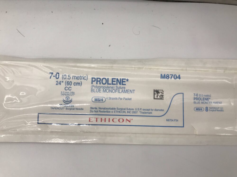 Ethicon M8704 Prolene Blue Monofilament Suture 7-0 24" CC 9.3mm Tapercut MS/4 (X) - GB TECH USA