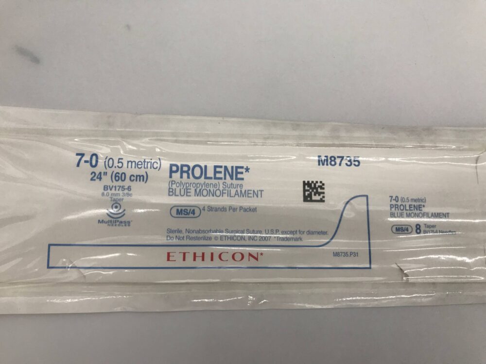 Ethicon M8735 Prolene Blue Monofilament Suture 7-0 24″ BV175-6 8.0mm Taper MS/4 (X) – GB TECH USA