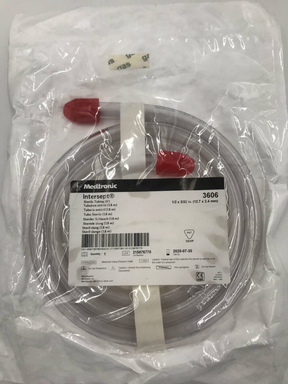 Medtronic 3606 Intersept Sterile Tubing 6' 1/2 x 3/32in (X) - GB TECH USA