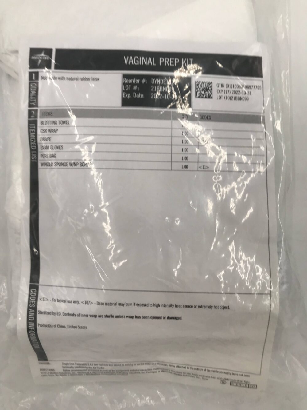 MEDLINE DYNDE1027 Vaginal Prep Kit w/Sponge(X) - GB TECH USA