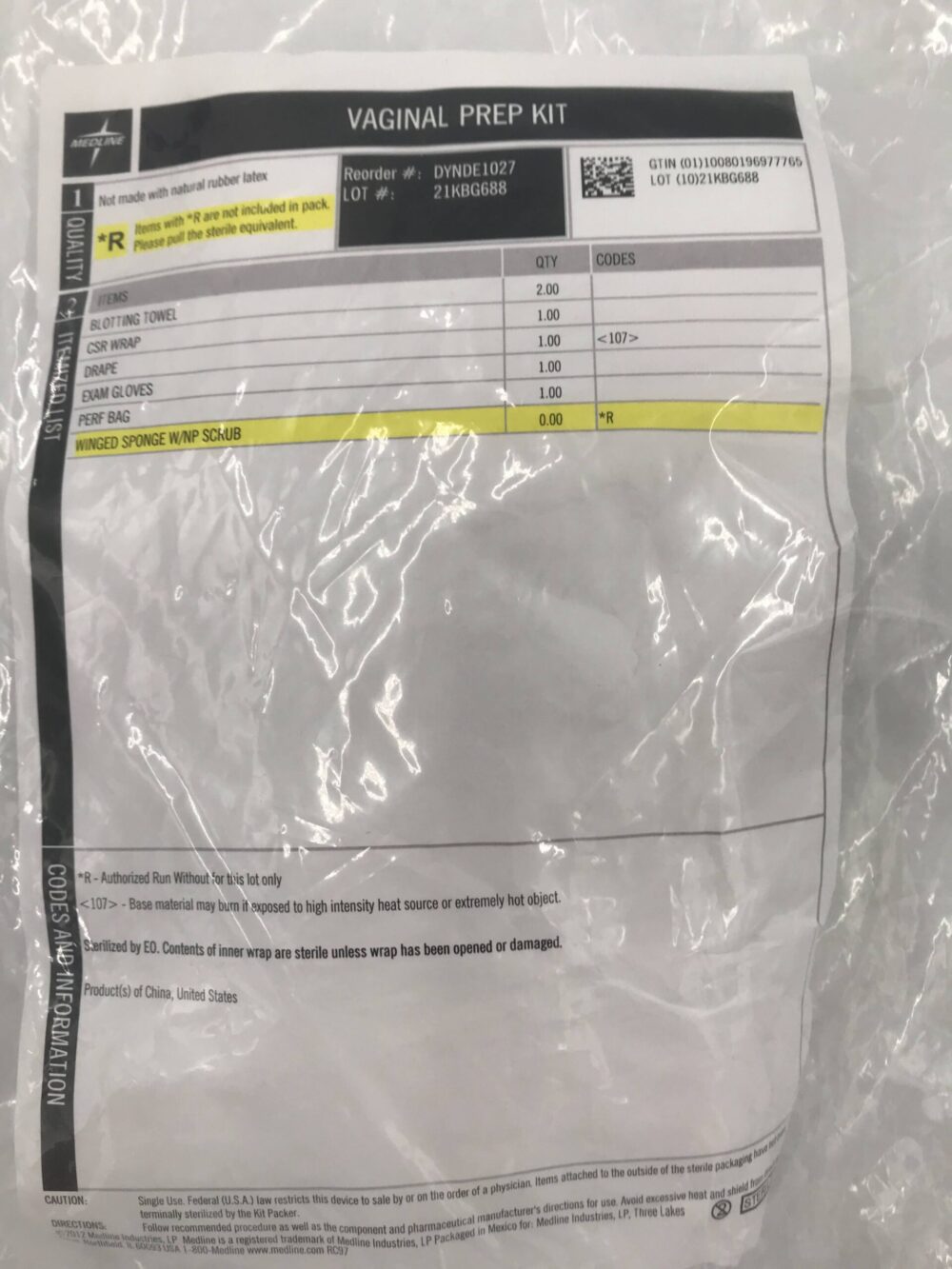 MEDLINE DYNDE1027 Vaginal Prep Kit w/o Sponge - GB TECH USA