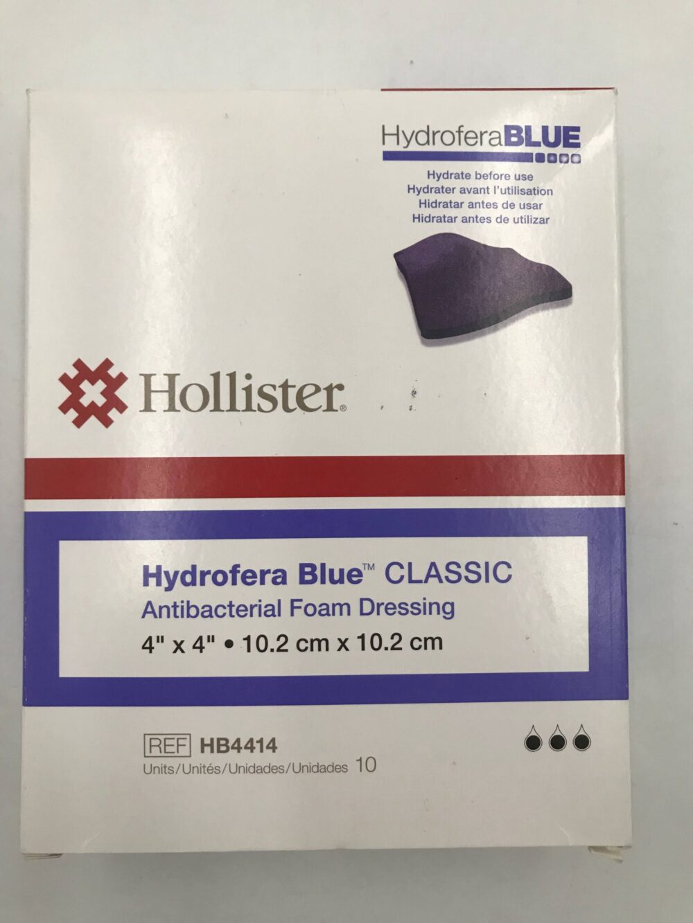Hollister HB4414 Hydrofera Blue Classic Antibacterial Foam Dressing 4 ...