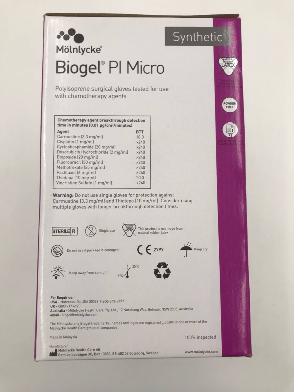 MOLNLYCKE HEALTH 48575 Biogel PI Micro Polyisoprene Surgical Gloves ...