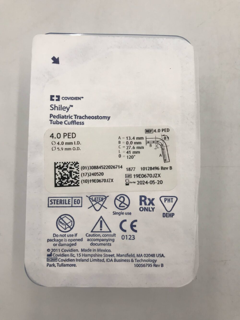 COVIDIEN 4.0 PED Shiley Pediatric Tracheostomy Tube Cuffless, 4.0mm I.D., 5.9mm O.D. – GB TECH USA