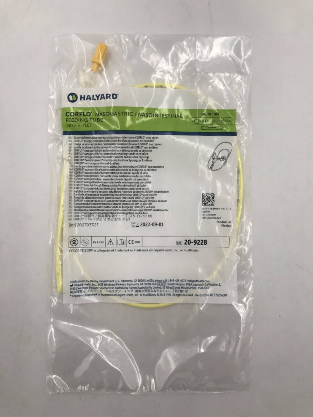 HALYARD 20-9228 Corflo Nasogastric / Nasointestinal Feeding Tube w ...