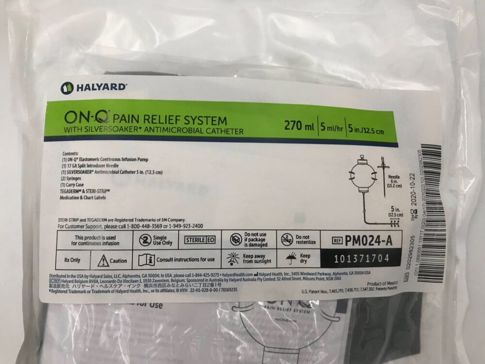 HALYARD PM024-A ON-Q Pain Relief System w/ Silversoaker Antimicrobial ...