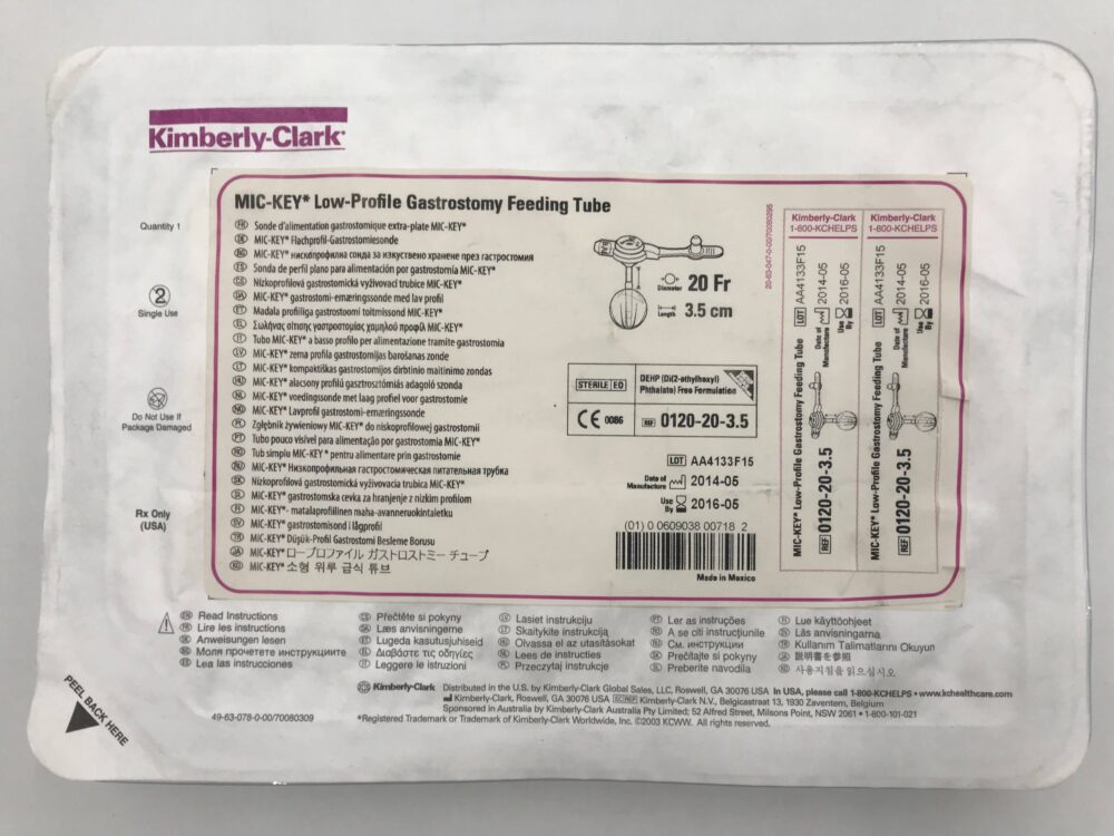 Kimberly-Clark 0120-20-3.5 Mic-Key* Low-Profile Gastrostomy Feeding ...