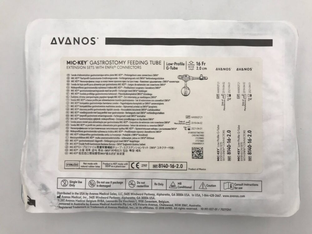 Avanos 8140-16-2.0 Mic-Key* Gastrostomy Feeding Tube Extension Sets ...