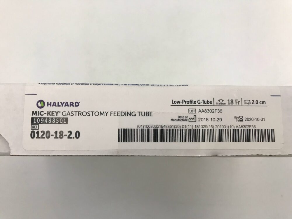 Halyard 0120-18-2.0 Mic-Key* Gastrostomy Feeding Tube Low-Profile G ...