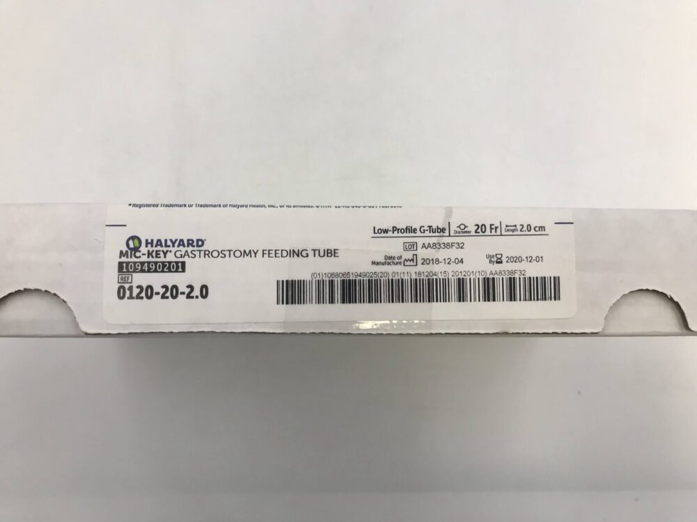 Halyard 0120-20-2.0 Mic-Key* Gastrostomy Feeding Tube Low-Profile G ...