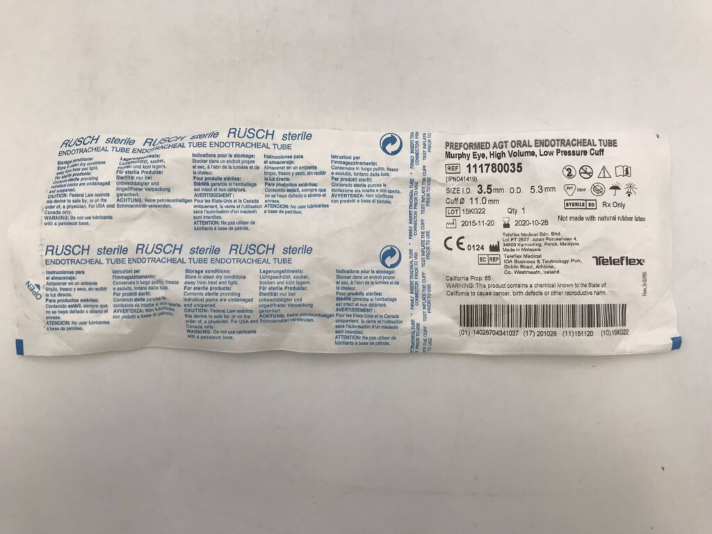 Teleflex 111780035 Rusch Preformed AGT Oral Endotracheal Tube Murphy ...