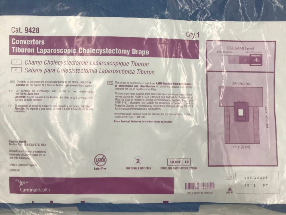 CARDINAL HEALTH 9428 Convertors Tiburon Laparoscopic Cholecystectomy ...