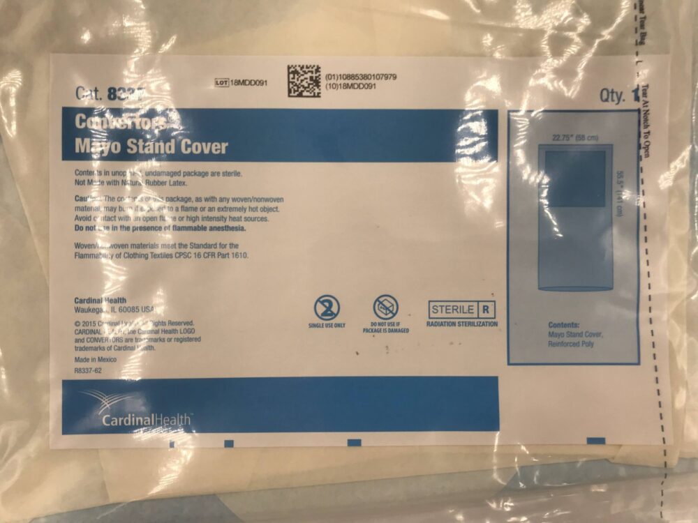 CARDINAL HEALTH 8337 Convertors May Stand Cover 22.75x55.5in - GB TECH USA
