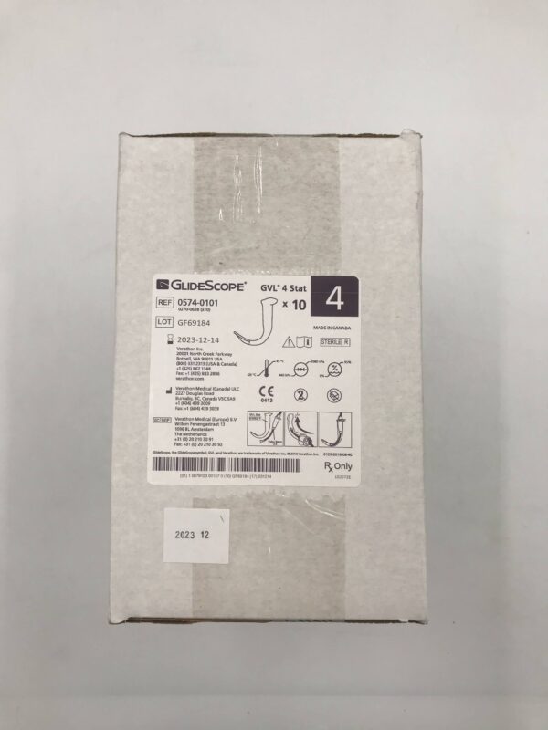 Verathon 0574-0101 Glidescope Video Laryngoscopes GVL 4 Stat (10/Box ...