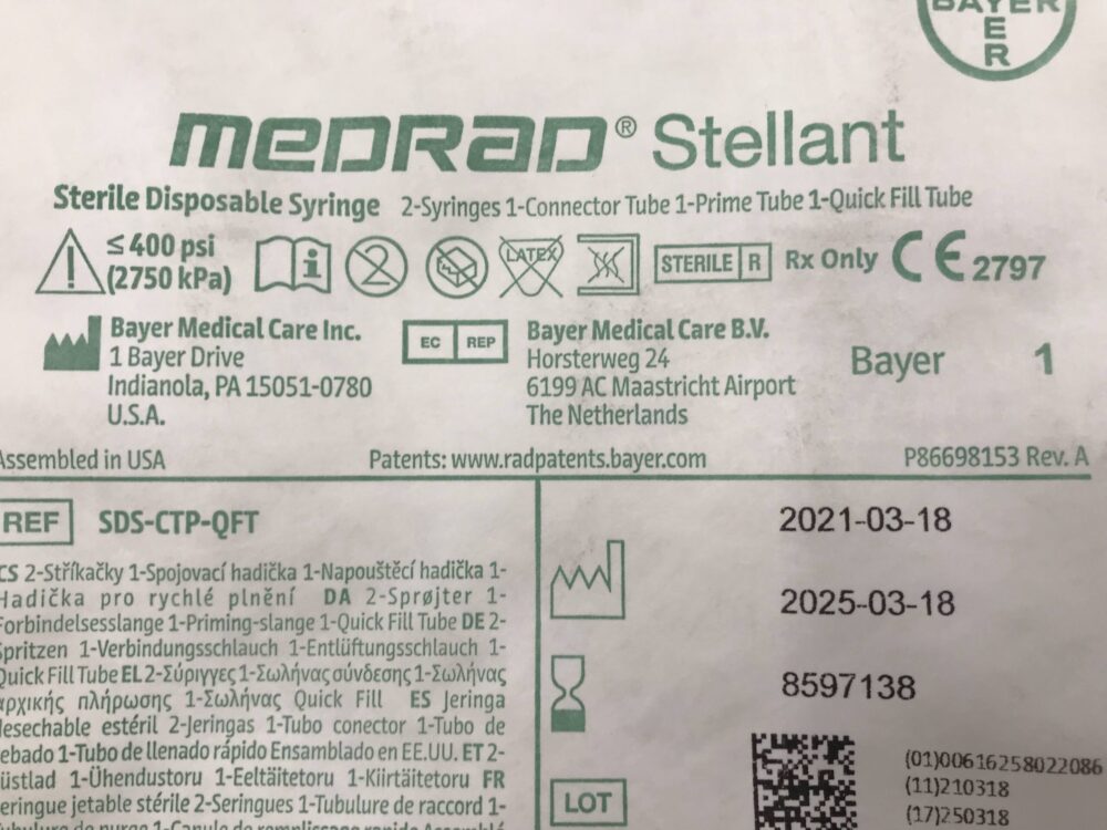 Bayer SDS-CTP-QFT Medrad Stellant Sterile Disposable Syringe - GB TECH USA