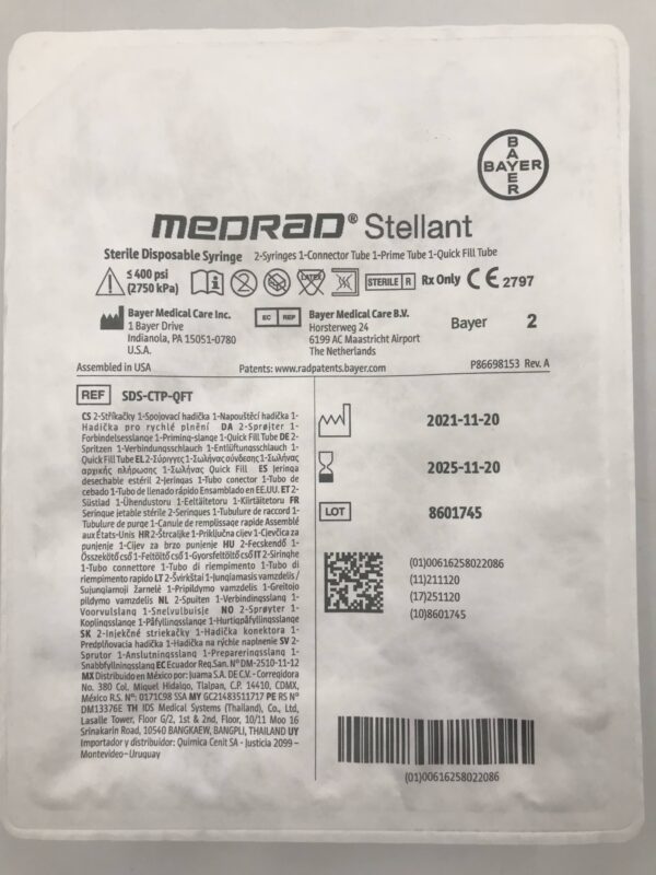 Bayer SDS-CTP-QFT Medrad Stellant Sterile Disposable Syringe (20/Case ...
