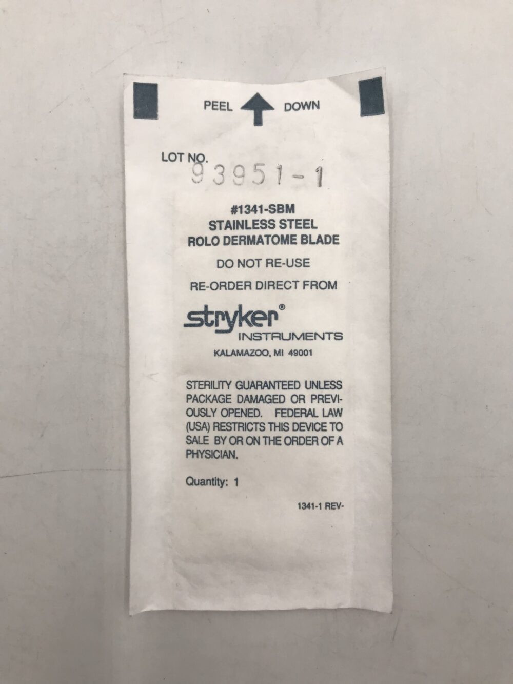 STRYKER 1341-SBM Rolo Dermatome Blade Stainless Steel - GB TECH USA