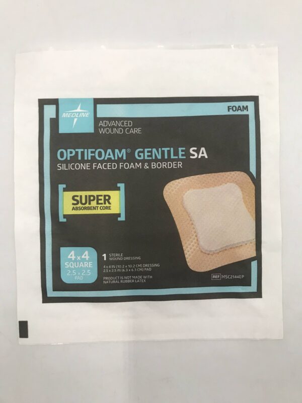 Medline MSC2144EP Optifoam Gentle SA Silicone Faced Foam & Border 4 x 4in (X) – GB TECH USA