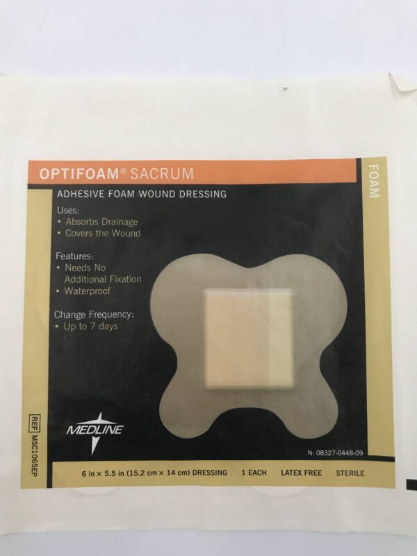 Medline MSC1065EP Optifoam Sacrum Adhesive Foam Dressing 6in x 5.5in (X) - GB TECH USA