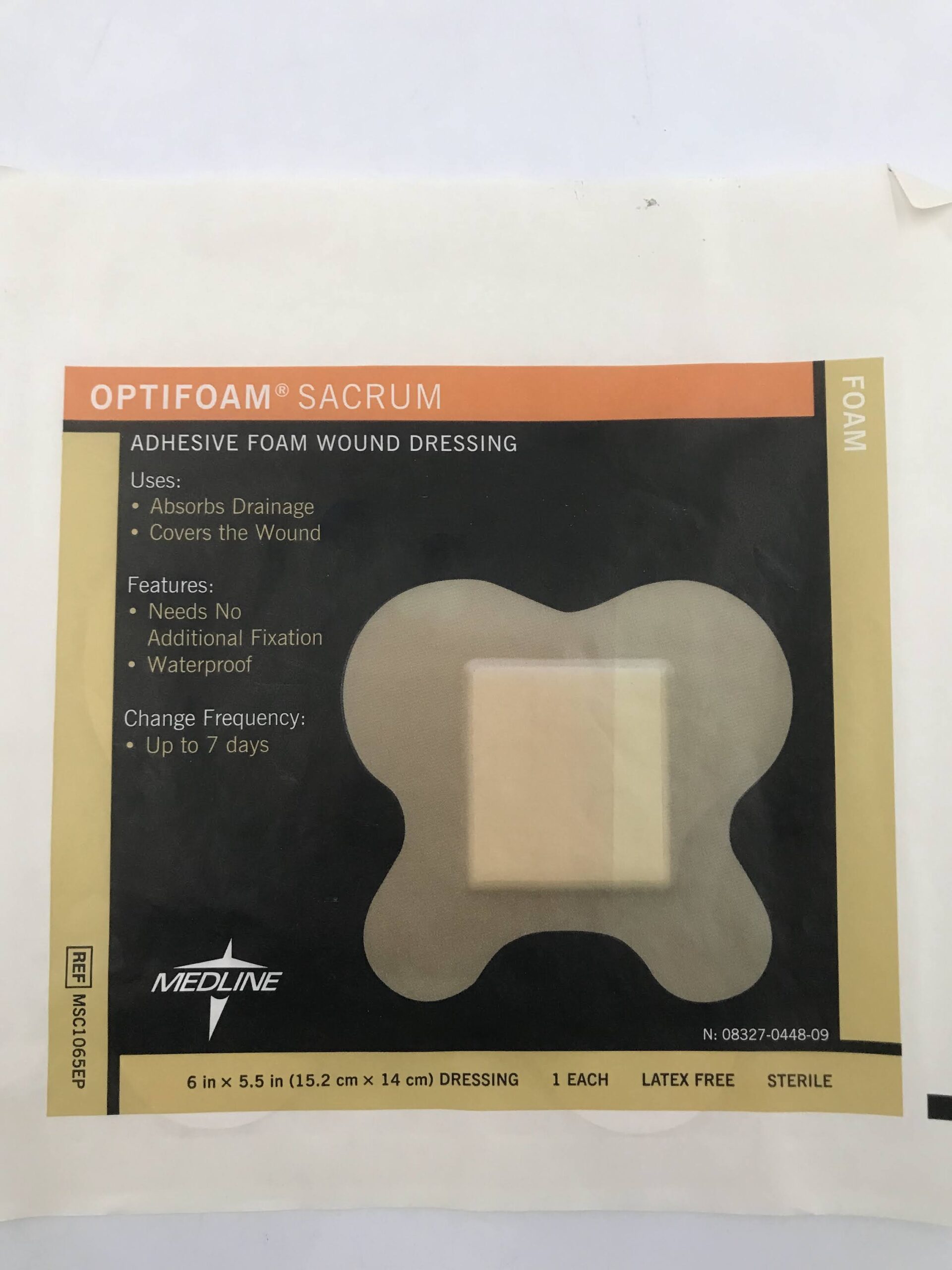 Medline MSC1065EP Optifoam Sacrum Adhesive Foam Dressing 6in x 5.5in (X) - GB TECH USA