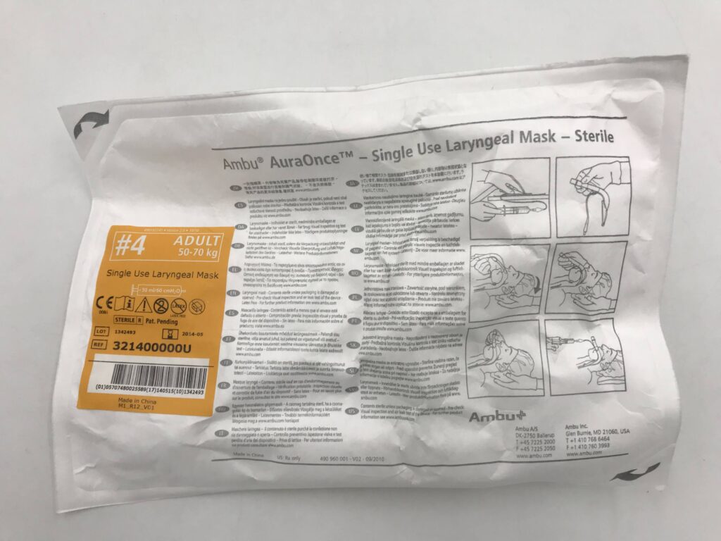 Ambu 321400000U AuraOnce Single Use Laryngeal Mask #4 Adult 50-70kg (X ...