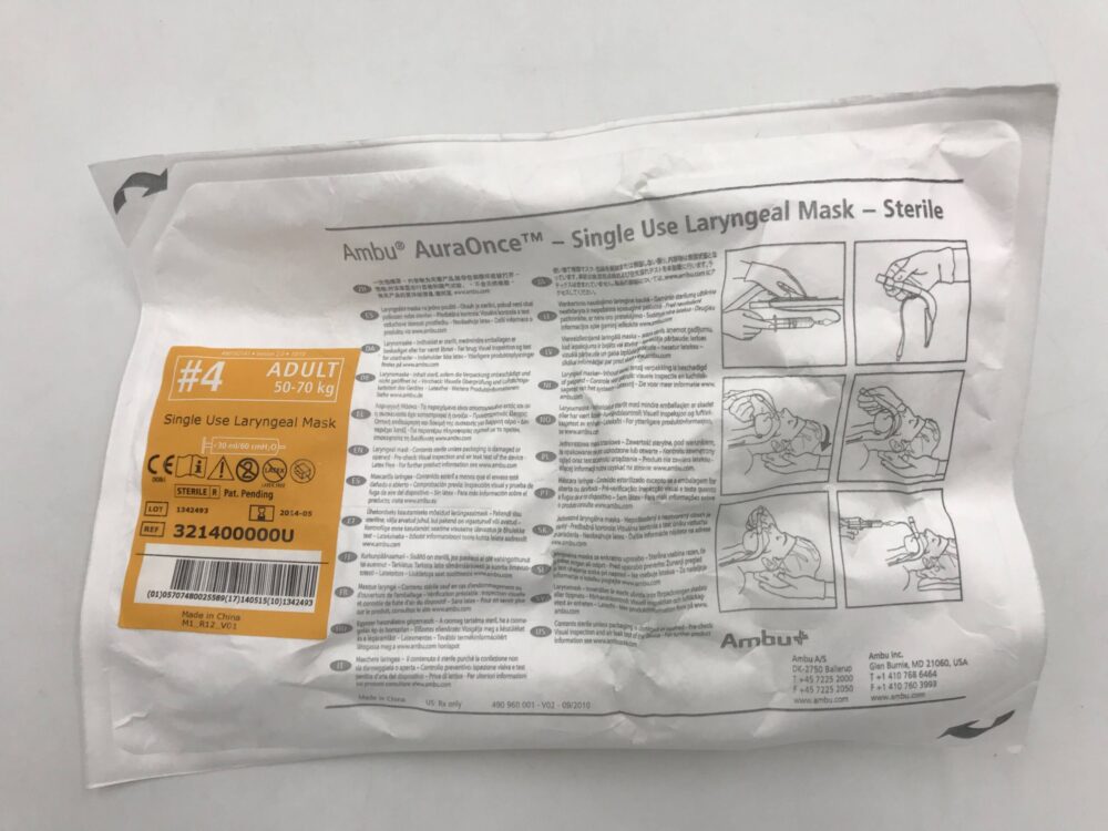 Ambu 321400000U AuraOnce Single Use Laryngeal Mask #4 Adult 50-70kg (X ...