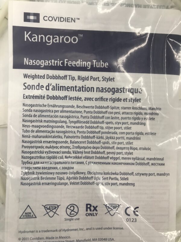 Covidien 8884711253 Kangaroo Nasogastric Feeding Tube 12Fr/Ch (X) - GB ...