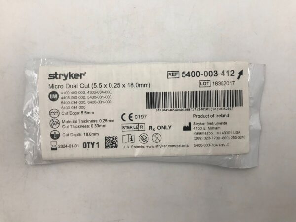 STRYKER 5400-003-412 Micro Dual Cut 5.5×0.25x18mm – GB TECH USA