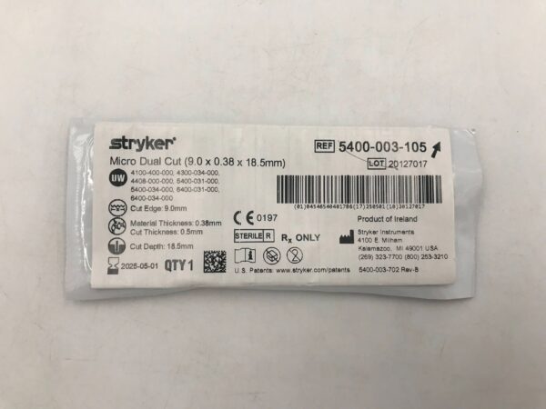 STRYKER 5400-003-105 Micro Dual Cut 9 x 0.38 x 18.5mm – GB TECH USA