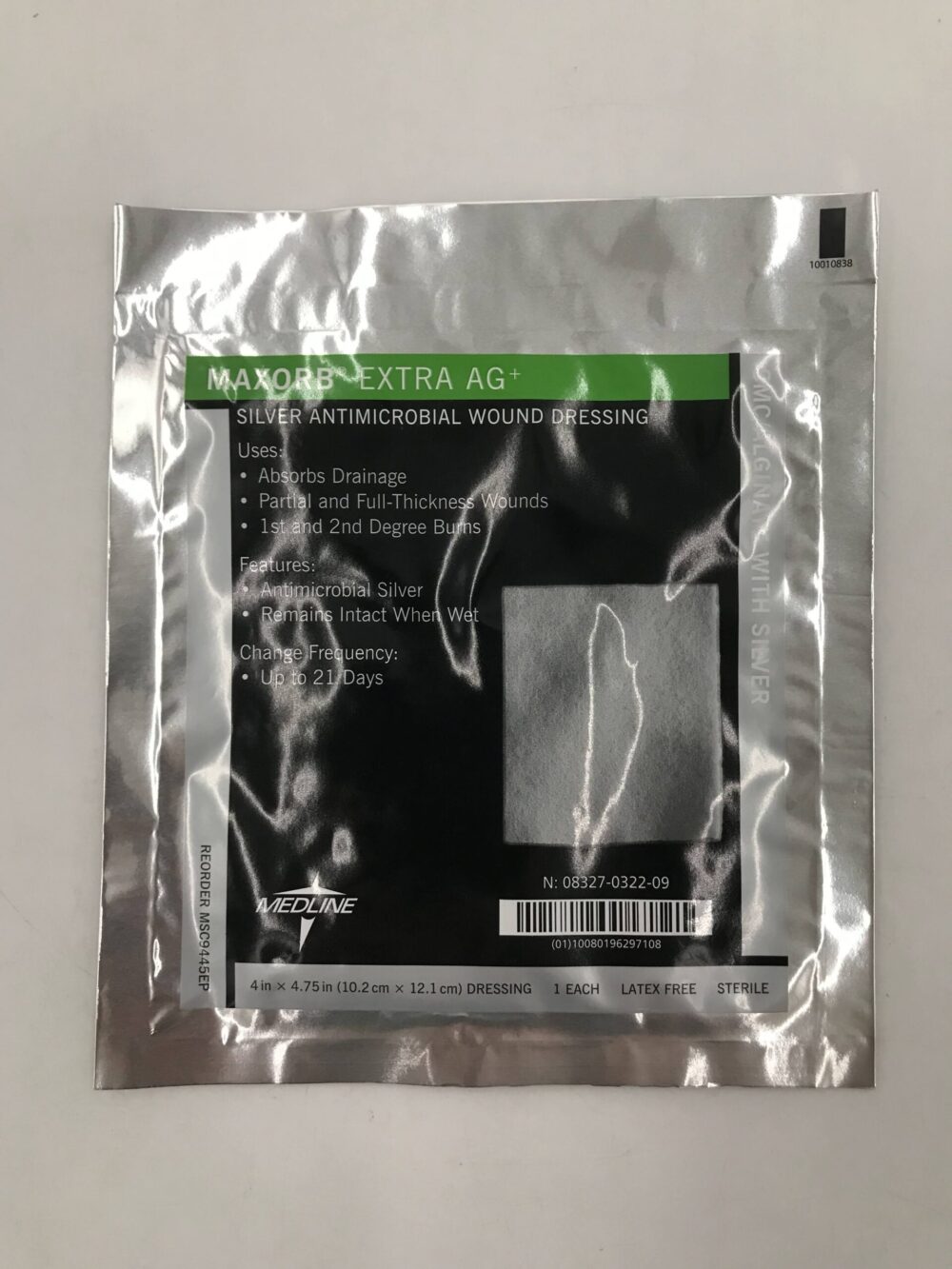 MEDLINE MSC9445EP Maxorb Extra AG+ Silver Antimicrobial Wound Dressing ...