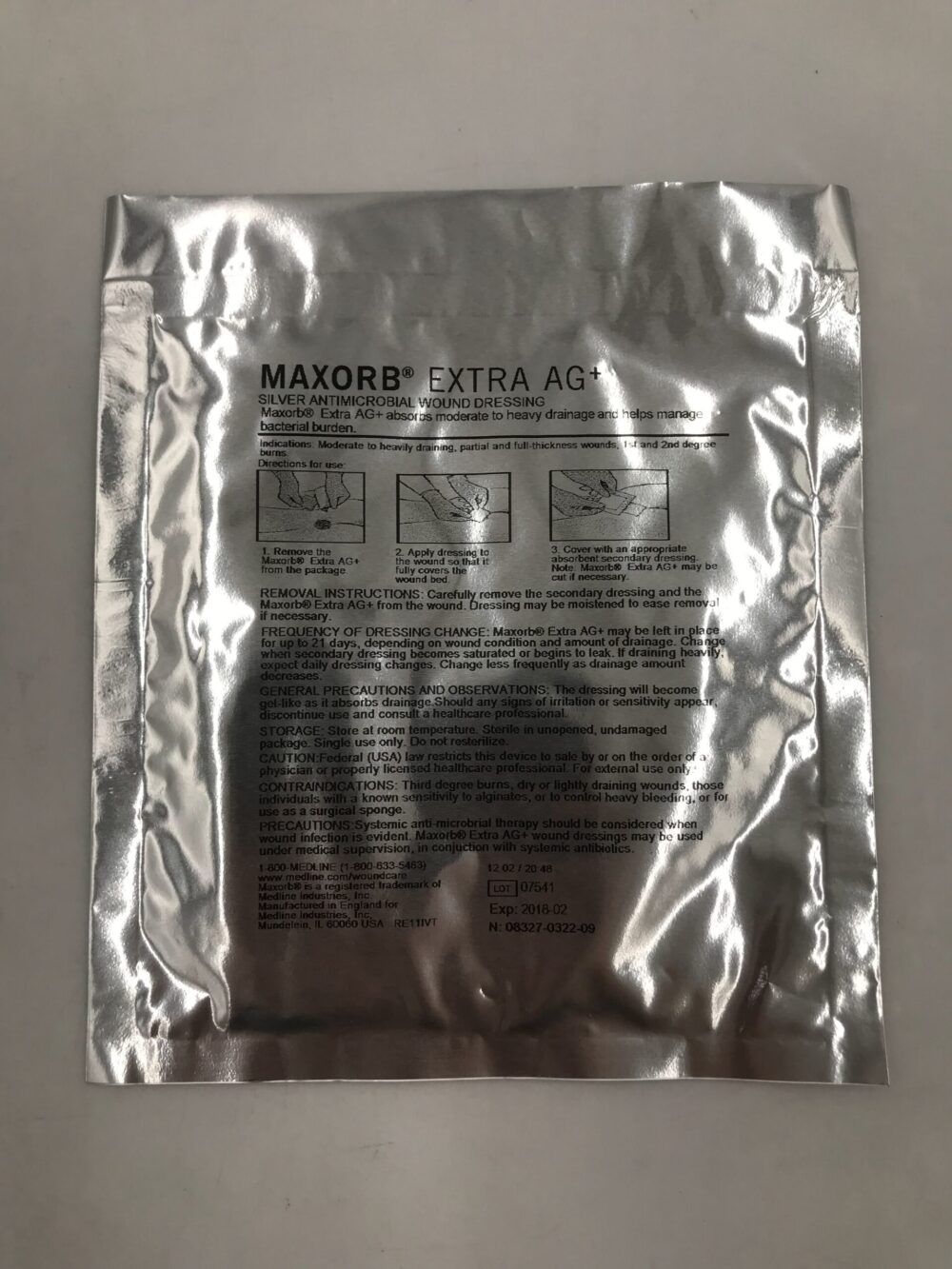 MEDLINE MSC9445EP Maxorb Extra AG+ Silver Antimicrobial Wound Dressing ...