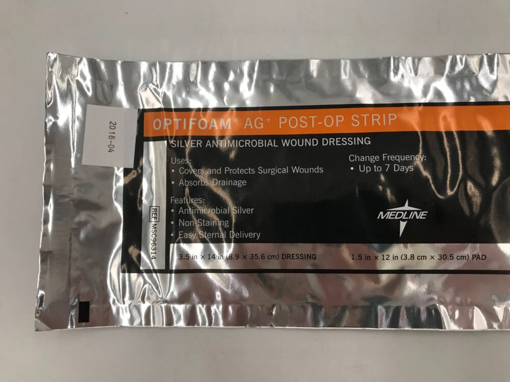MEDLINE MSC96314 OptiFoam AG+ Post-Op Strip Silver Antimicrobial Wound ...