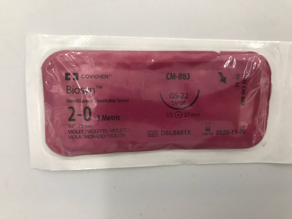 Covidien CM-883 Biosyn Monofilament Absorbable Suture 2-0 3 Metric 30 ...
