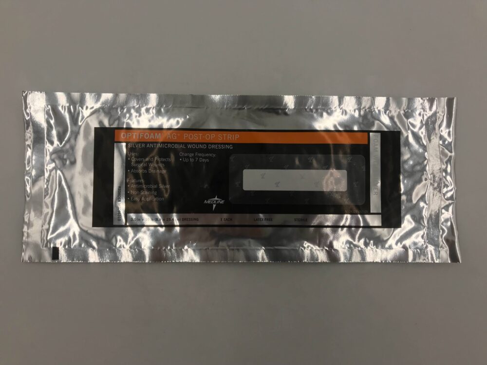 MEDLINE MSC96310 OptiFoam AG+Post-Op Strip Silver Antimicrobial Wound ...