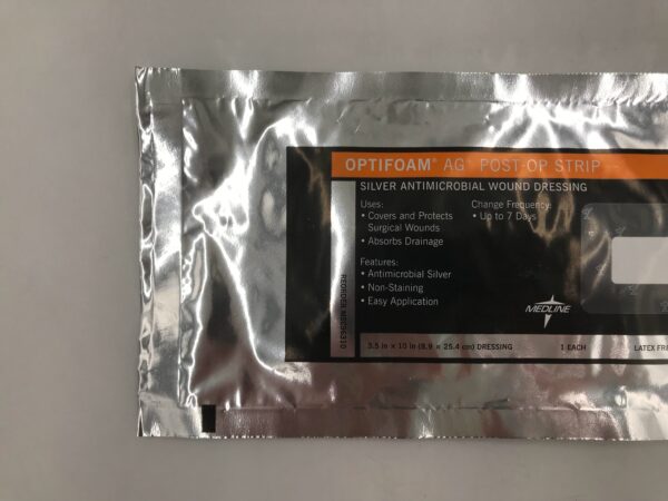 MEDLINE MSC96310 OptiFoam AG+Post-Op Strip Silver Antimicrobial Wound ...