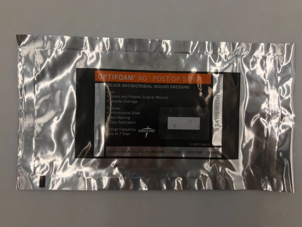 MEDLINE MSC9636 OptiFoam AG+ Post-Op Strip Silver Antimicrobial Wound ...