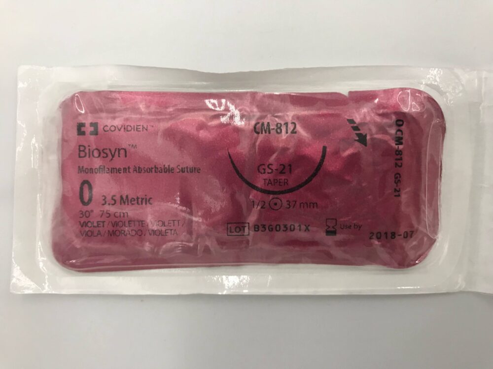 Covidien CM-812 Biosyn Monofilament Absorbable Suture 0 3.5 Metric 30 ...