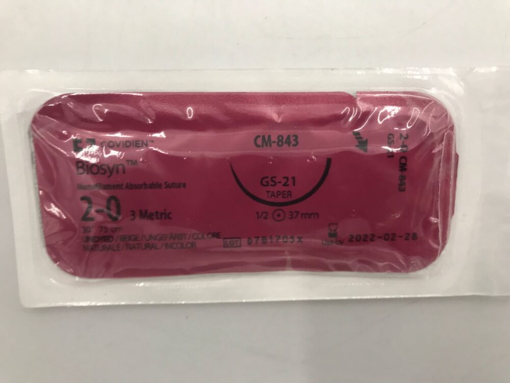 Covidien CM-843 Biosyn Monofilament Absorbable Suture 2-0 3 Metric 30 ...