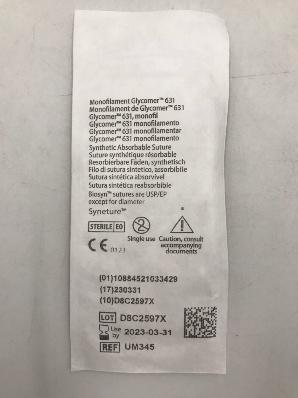 Covidien UM-345 Biosyn Monofilament Absorbable Suture 2-0 3 Metric 30 ...