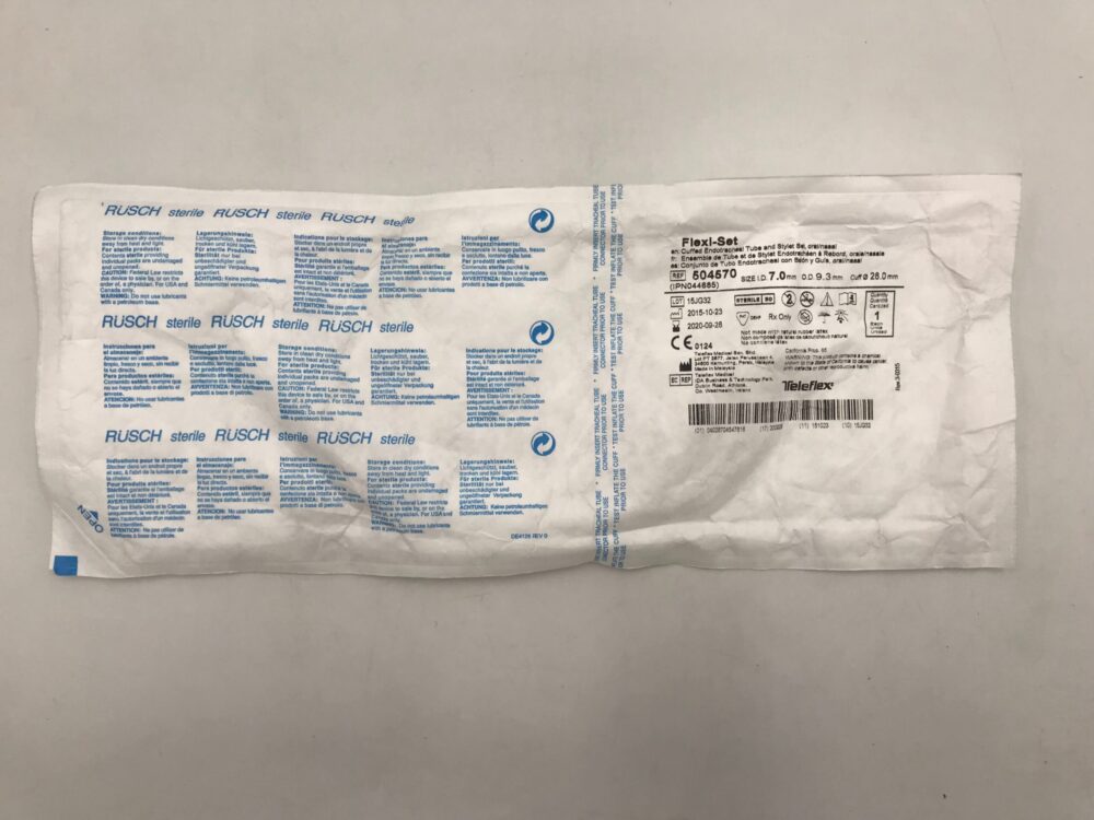 TELEFLEX 504580 Rusch Cuffed Endotracheal Tube & Stylet Oral/Nasal 8mm ...